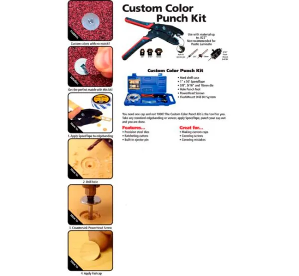 Kit FastCap HOLE-PUNCH, para fabricación de tapas y cubrir tornillería ...